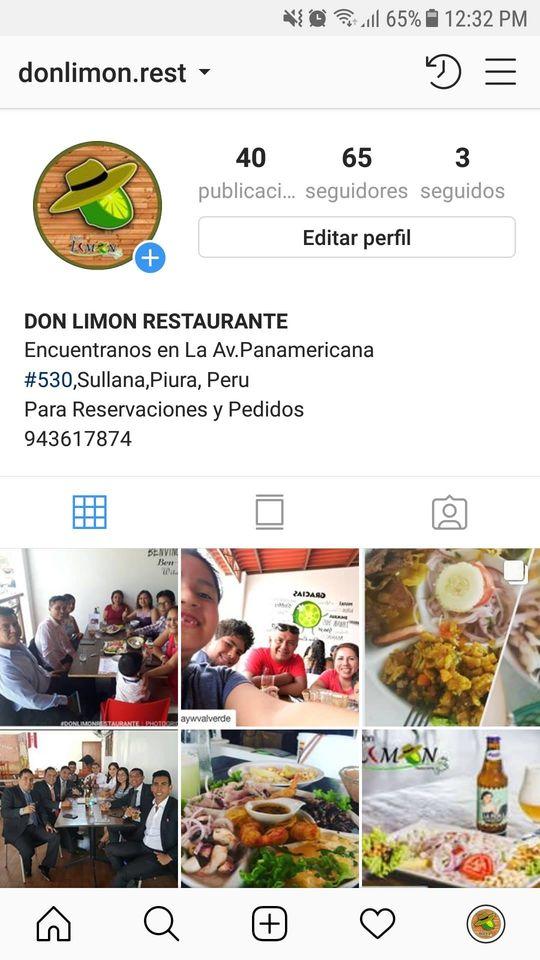 Carta de Don Limón Restaurante, Sullana