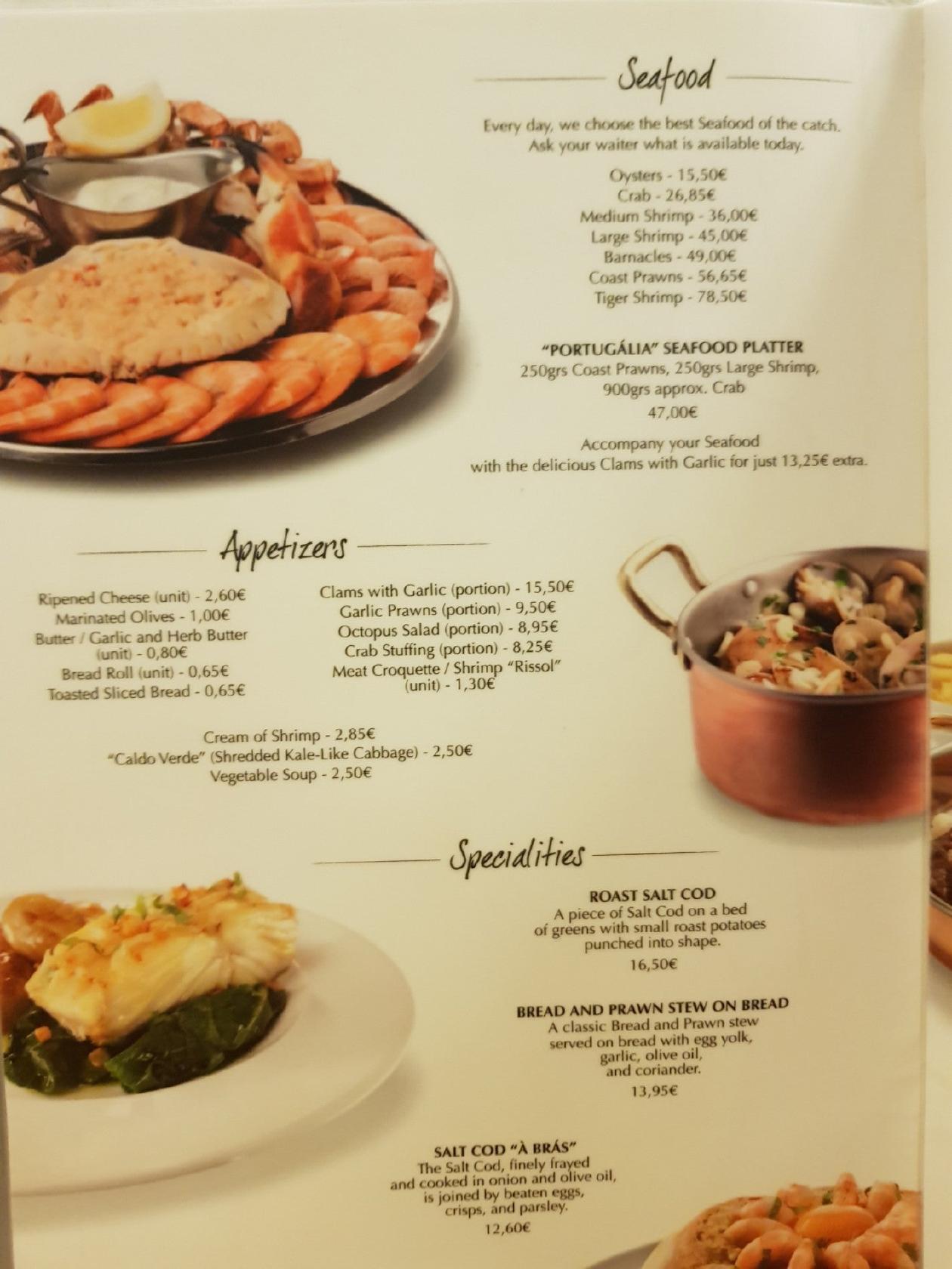 Menu em Cervejaria Portugália - Almirante Reis restaurante, Lisboa, Av ...