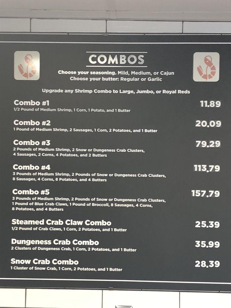 Menu at Southern Shells restaurant, Grand Bay