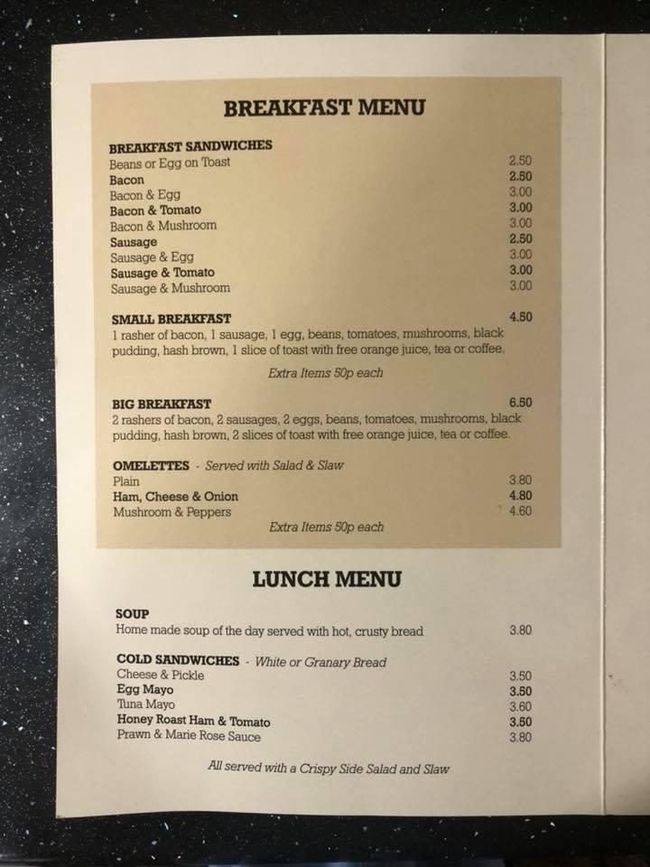 Menu at The Secret Café cafe, Birmingham, Pershore Rd