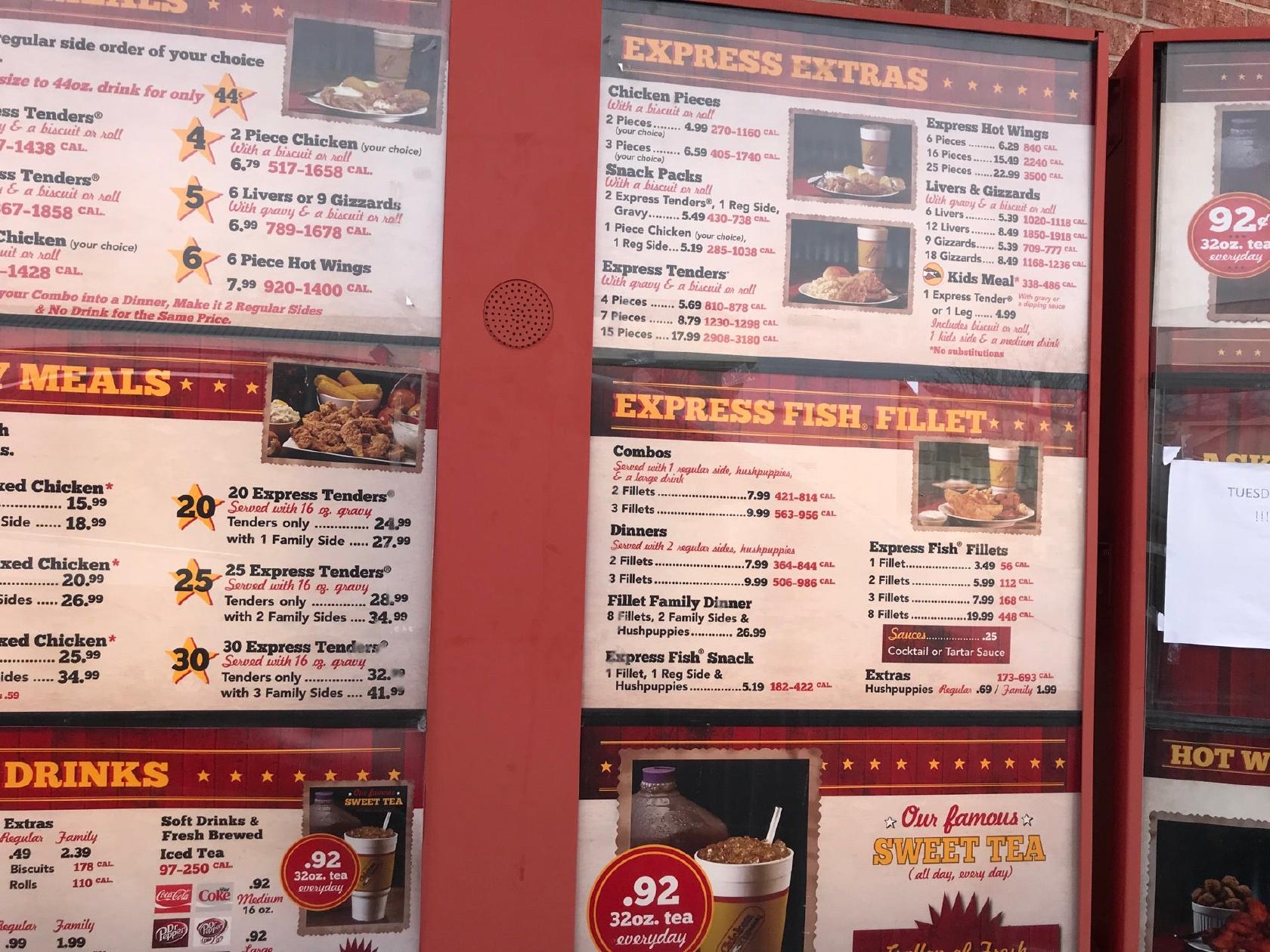 Menu at Chicken Express restaurant, Frisco, Custer Rd
