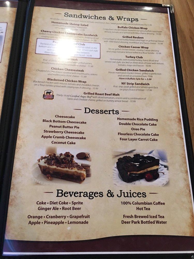 Menu at Pappas Restaurant and Sports Bar, Cockeysville