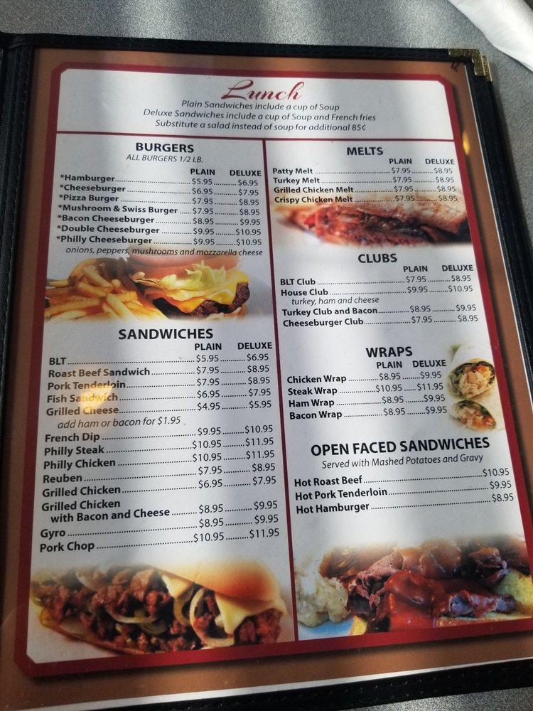 Menu at Red Roof Diner restaurant, Peosta