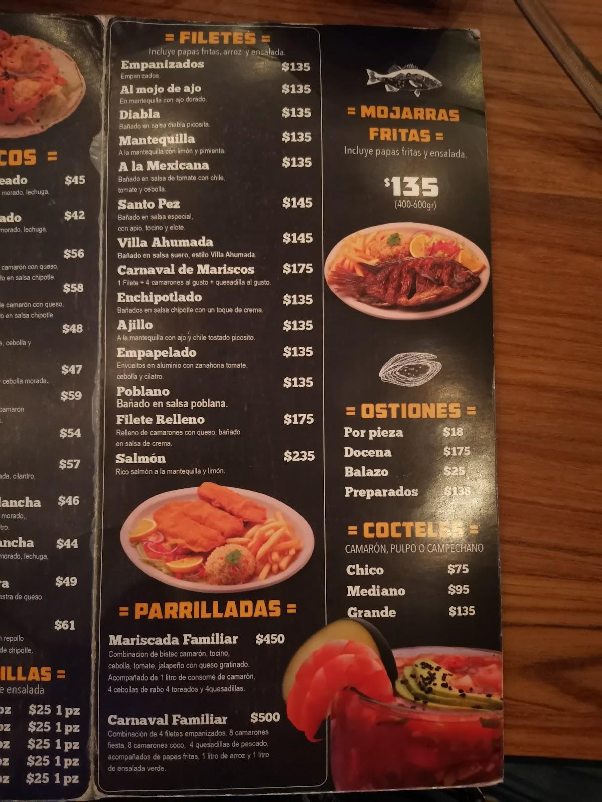 Menu at El Santo Pez restaurant, Ciudad Juarez, C. Pedro Rosales de ...