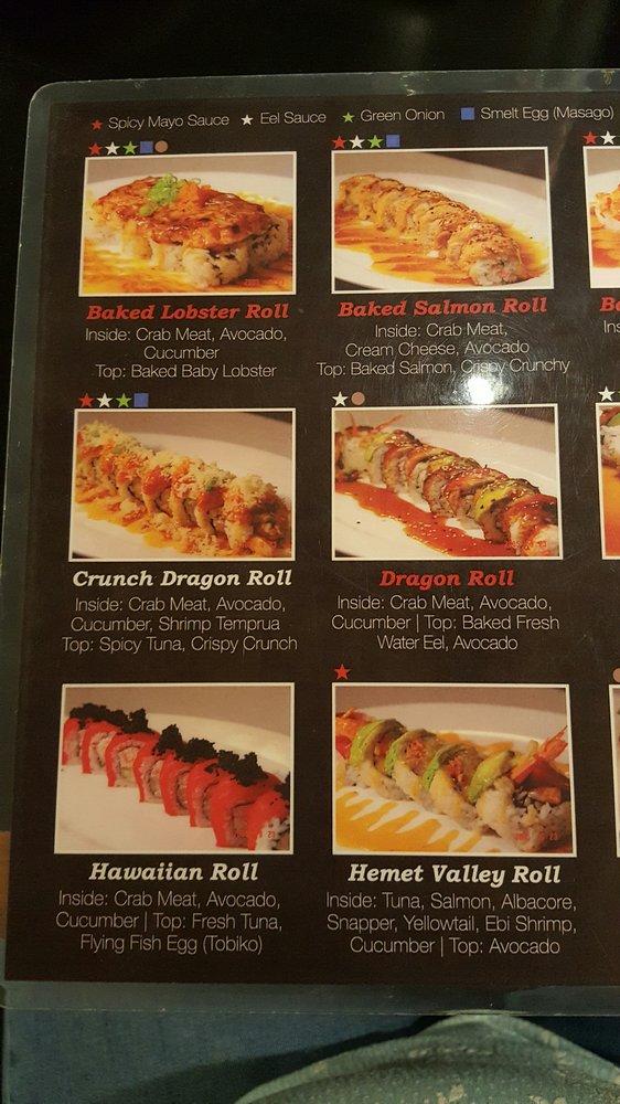 Menu at O Sushi Restaurant, Tucson