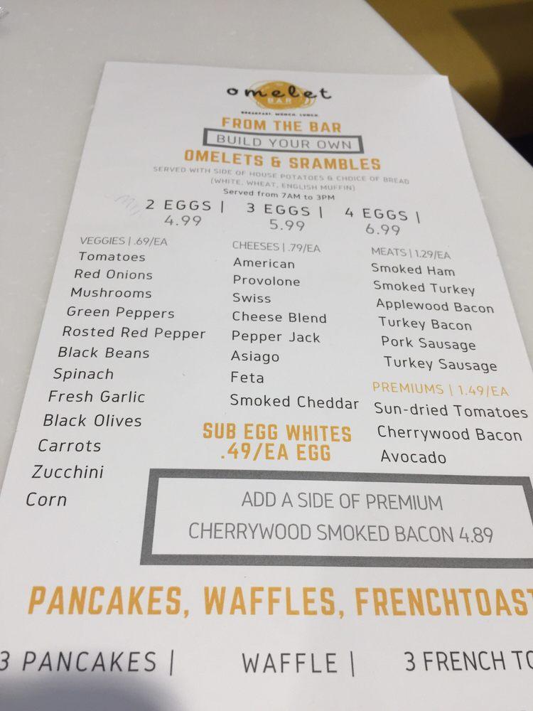 Menu at Omelet Bar, Orlando