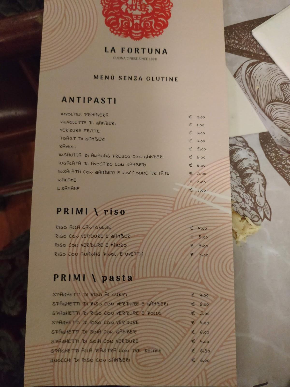 Menu da Ristorante Cinese La Fortuna, Empoli, Piazza Guido Guerra