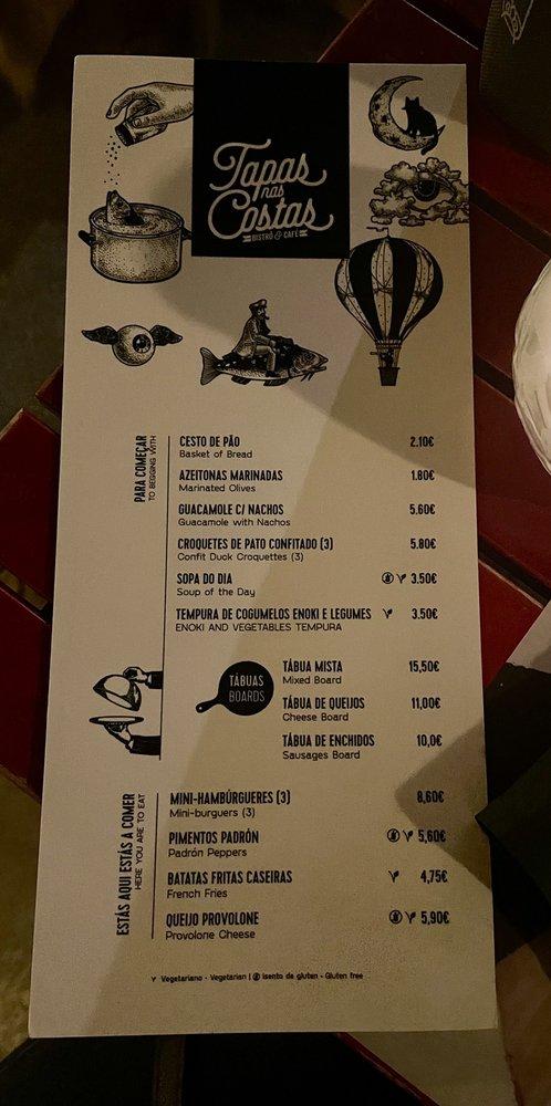 Menu em Restaurante Tapas nas Costas, Coimbra