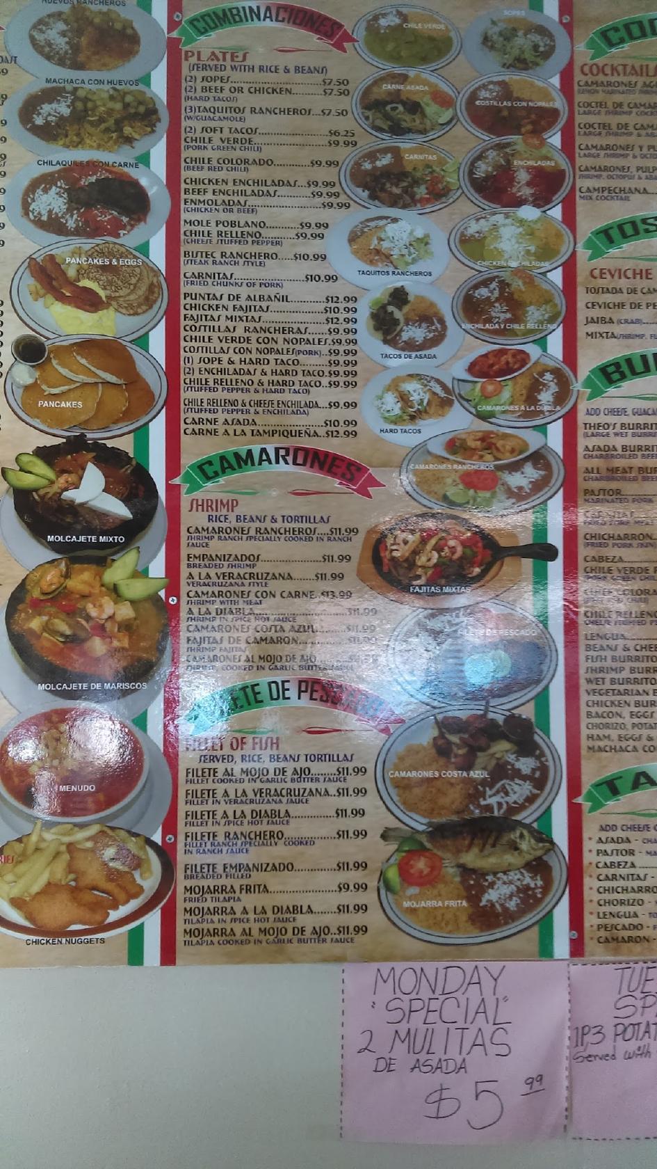 Menu at Los Molcajetes El Unico restaurant, City of Industry, 659 Giano Ave