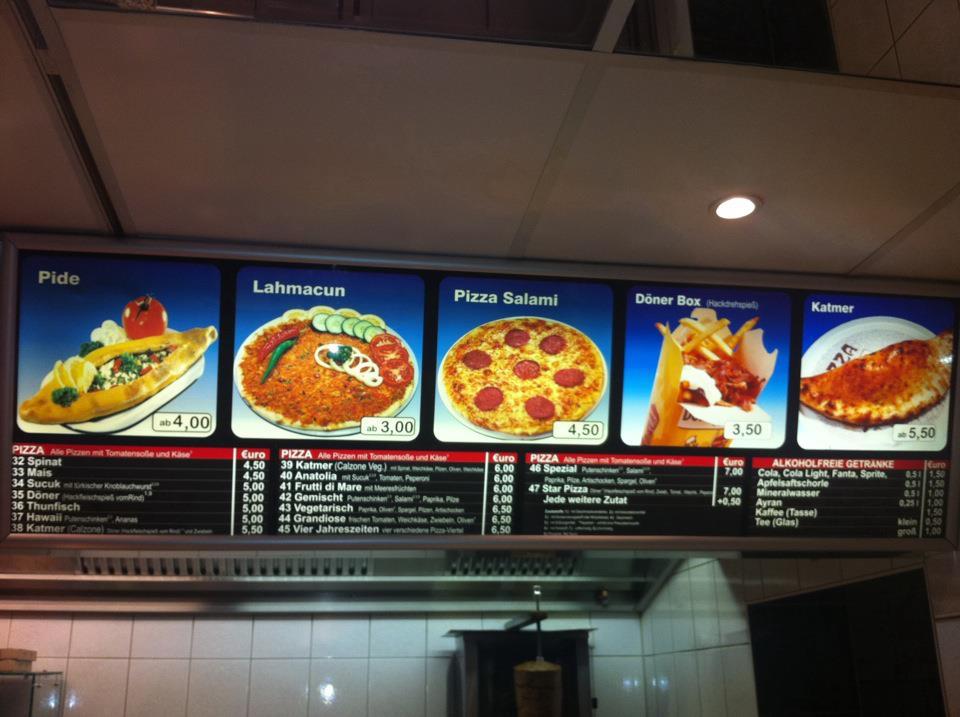 Menu at Star Kebap fast food, Plüderhausen