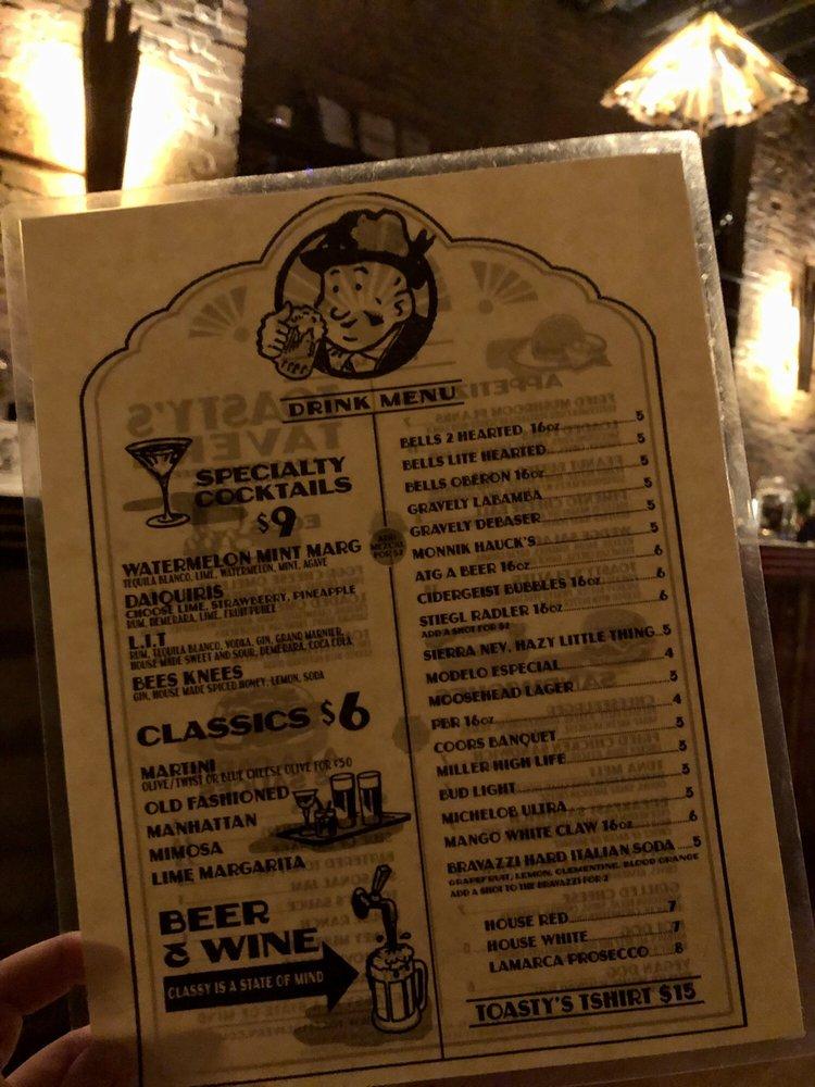 Menu at Toasty's Tavern pub & bar, Louisville