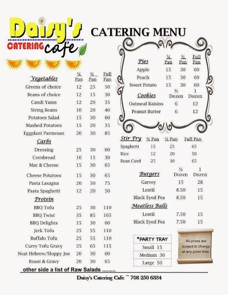 Menu at Daisy's Catering Cafe, South Holland, 253 W 162nd St