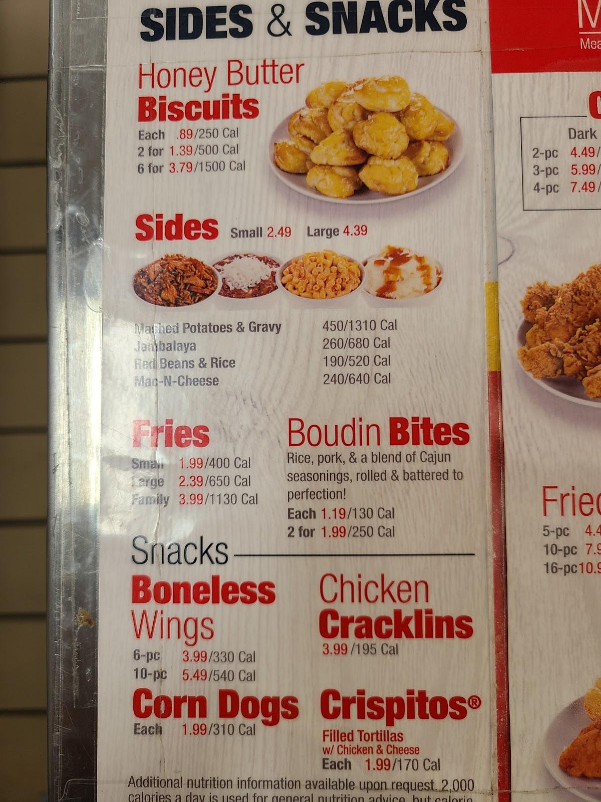 Menu at Krispy Krunchy Chicken fast food, Brooklyn Center, 69th Ave N