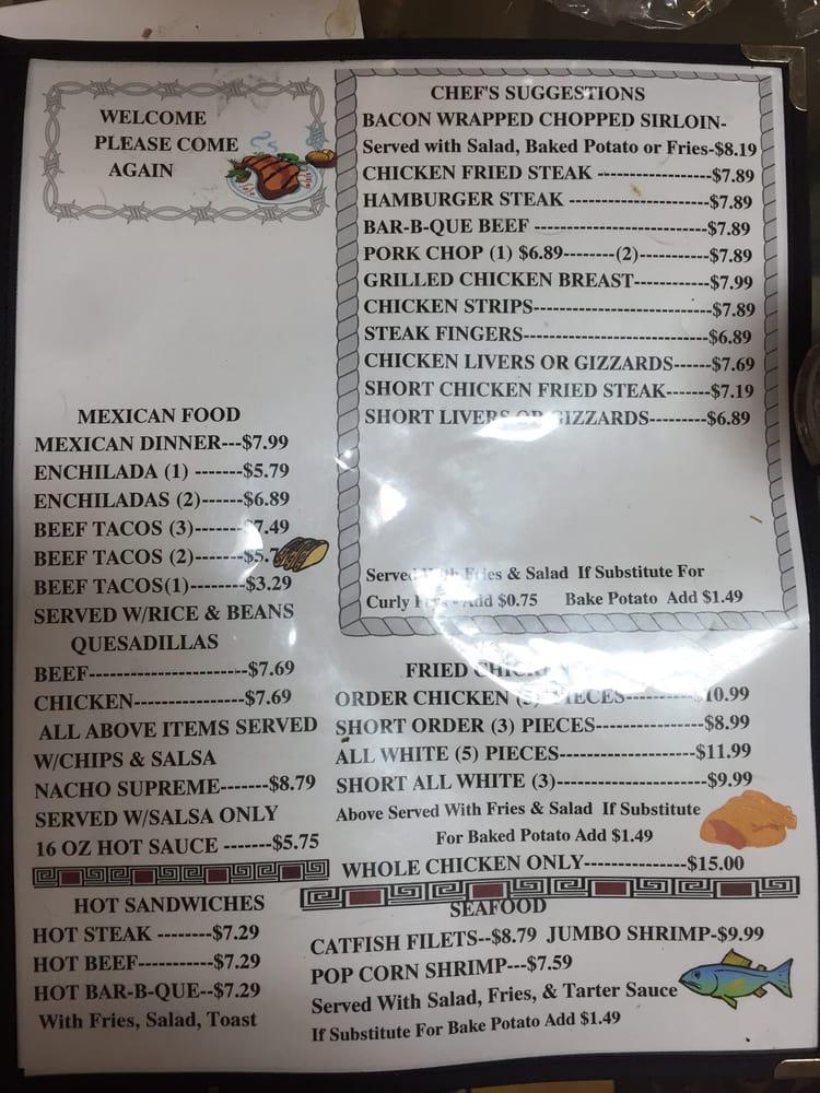 Menu at New Maverick Cafe, Seymour