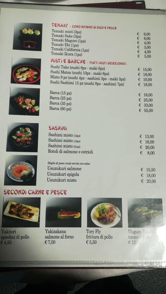 Menu da Ristorante Cinese e Giapponese Zhong Yi, Urbino, Via Nazionale ...