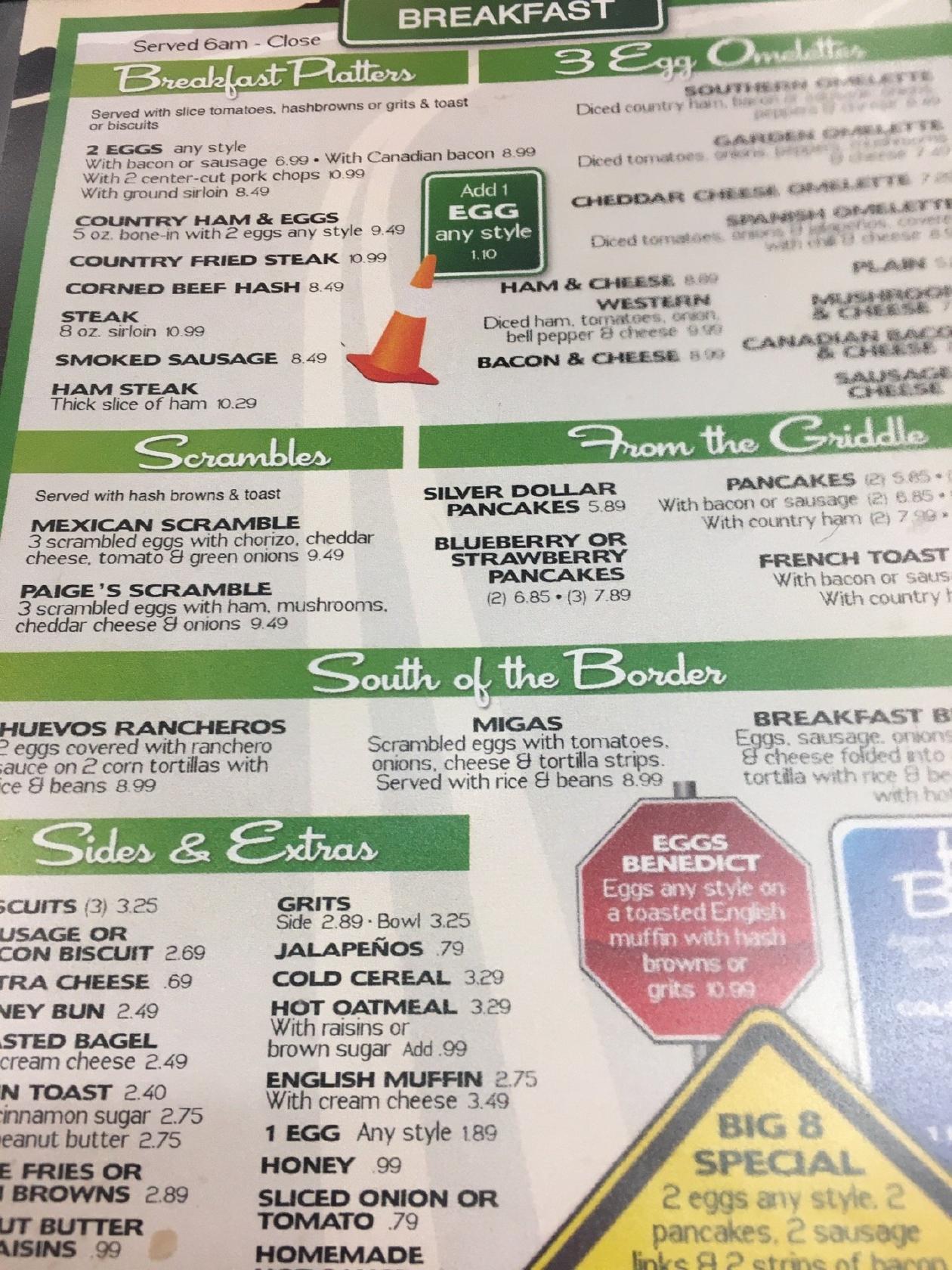 Menu at Route 66 Classic Diner restaurant, Rockwall