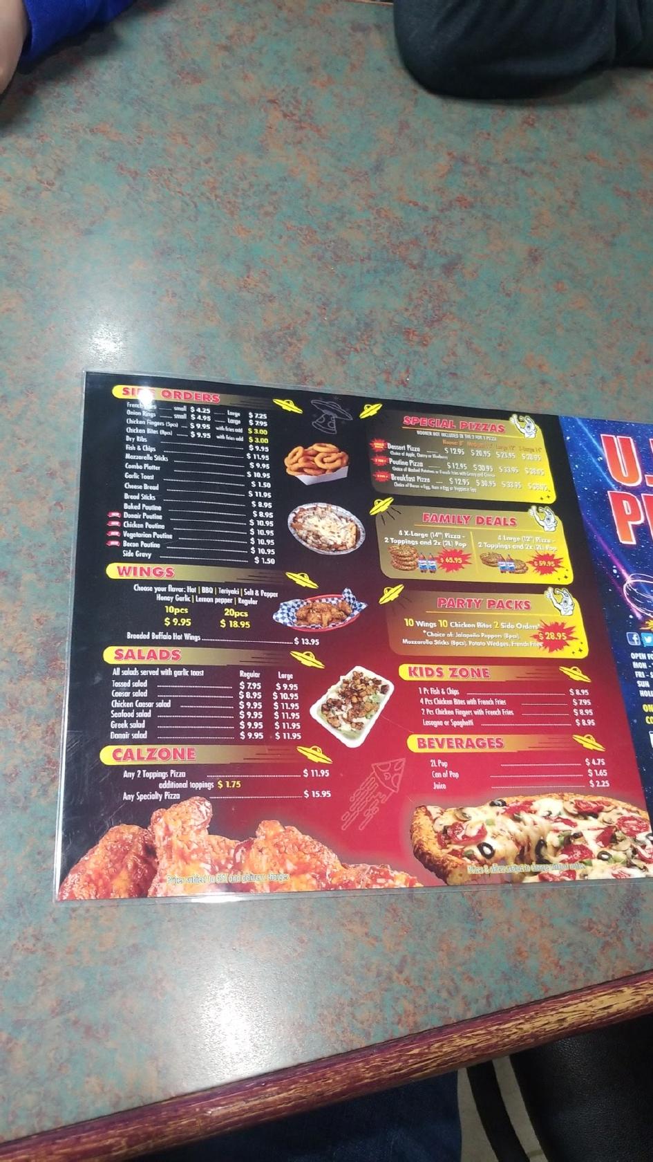 Menu at UFO Pizza pizzeria, Saint Paul, 50 Ave