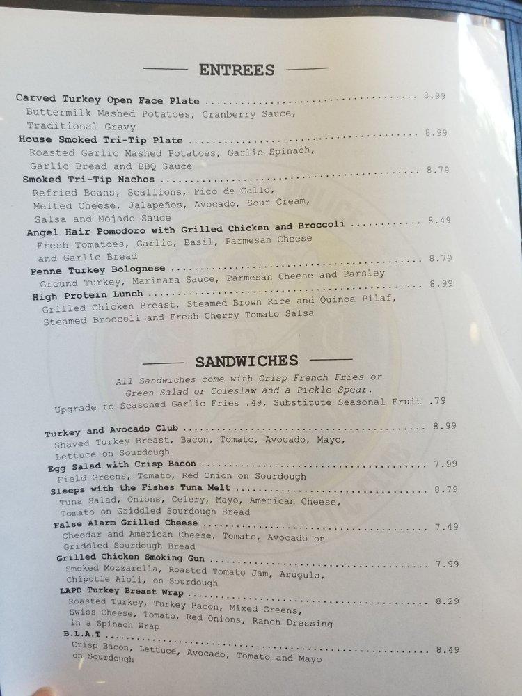 Menu at Academy Cafe, Los Angeles, Academy Dr