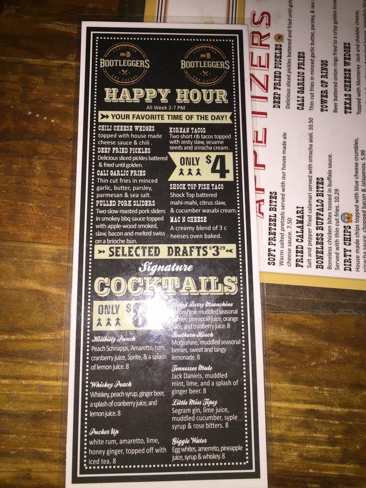 Menu at Bootleggers Craft Pub & Eatery, Bakersfield
