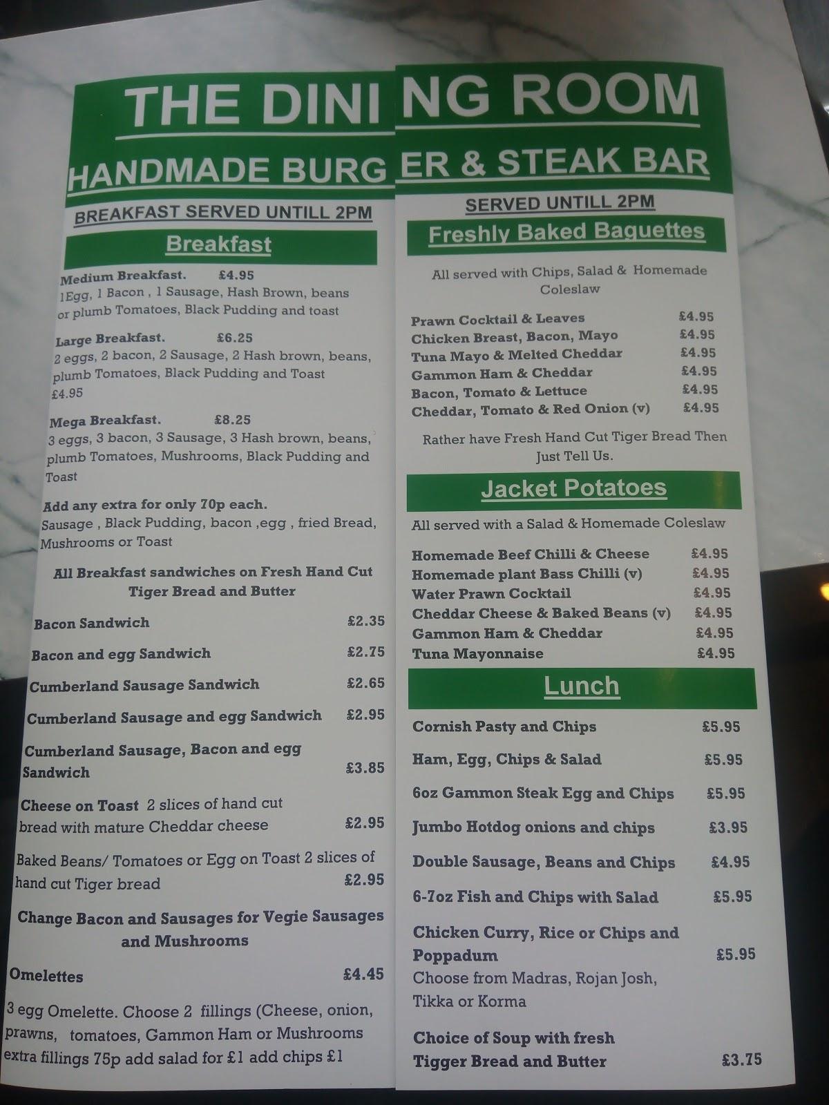 Menu at The Dining Room Barry, Barry