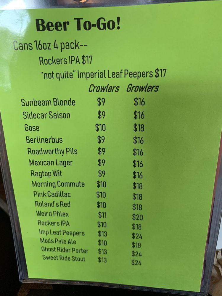 Menu at Big Ugly Brewing restaurant, Chesapeake