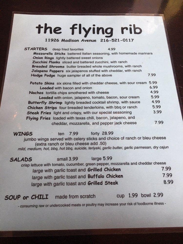 Menu at The Flying Rib pub & bar, Lakewood