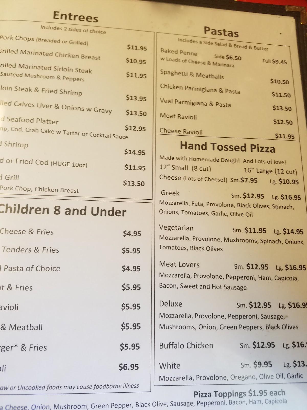 Menu at Ma and Pop's Country Kitchen restaurant, Bethel Park