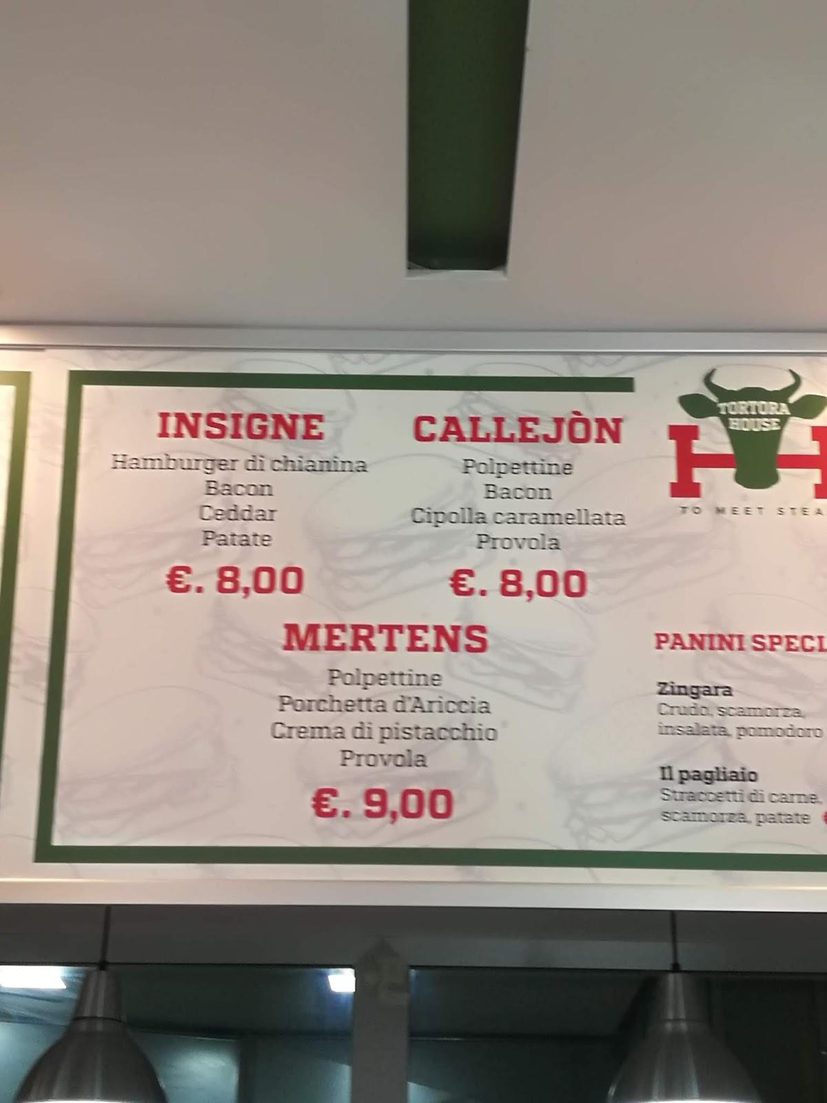 Menu at Macelleria Tortora restaurant, Naples