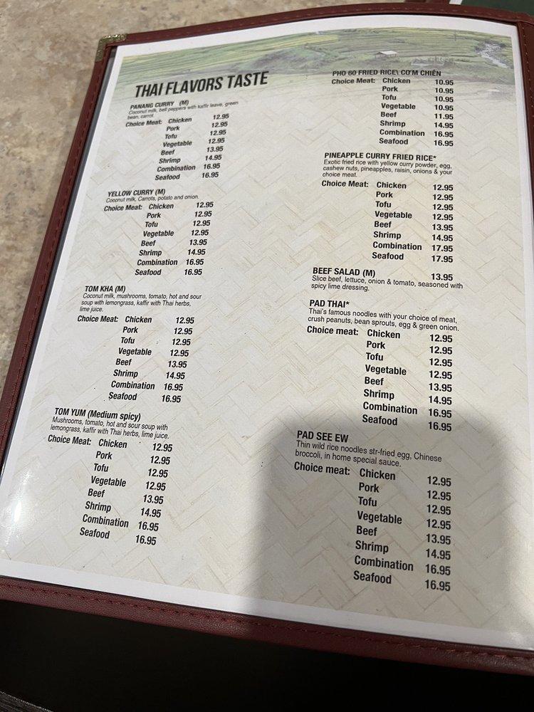 Menu at Pho 60 @905 Brandon Blvd restaurant, Brandon