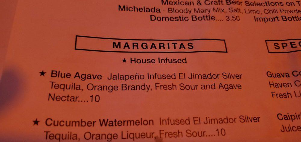 Menu at Blue Agave pub & bar, Vero Beach