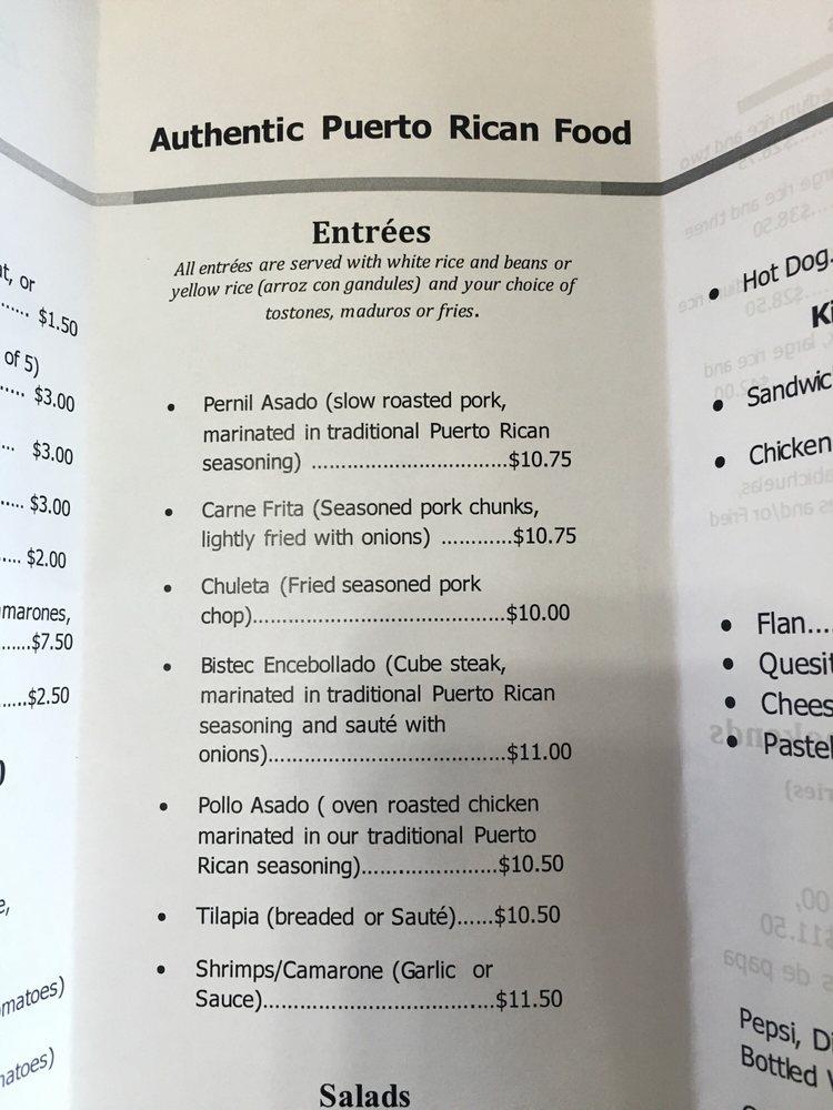 Menu at El Flamboyan, Puerto Rican Restaurant, Wylie