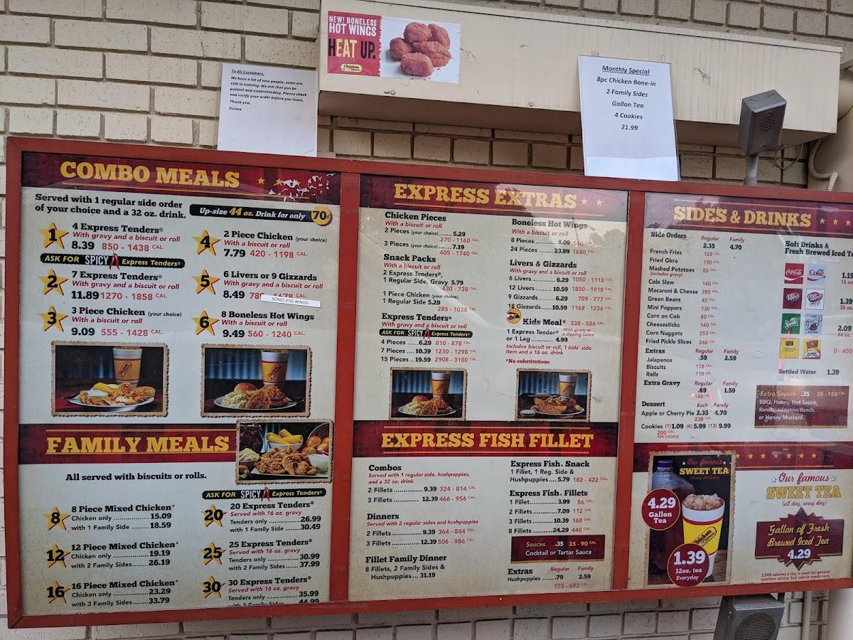 Menu at Bush’s Chicken Clifton restaurant, Clifton