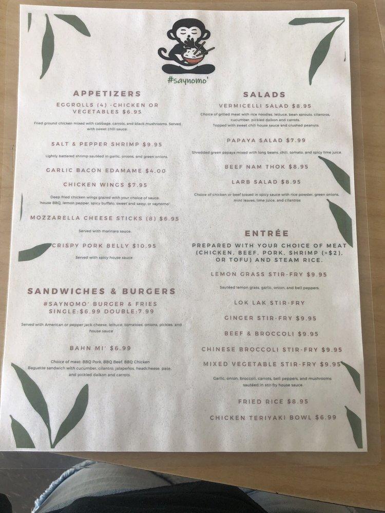 Menu at pho sho Fusion Restaurant, Porterville