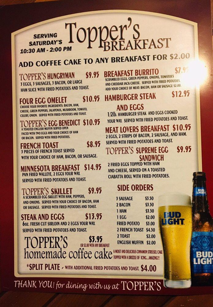 Menu at Topper's Bar & Grill, Montevideo