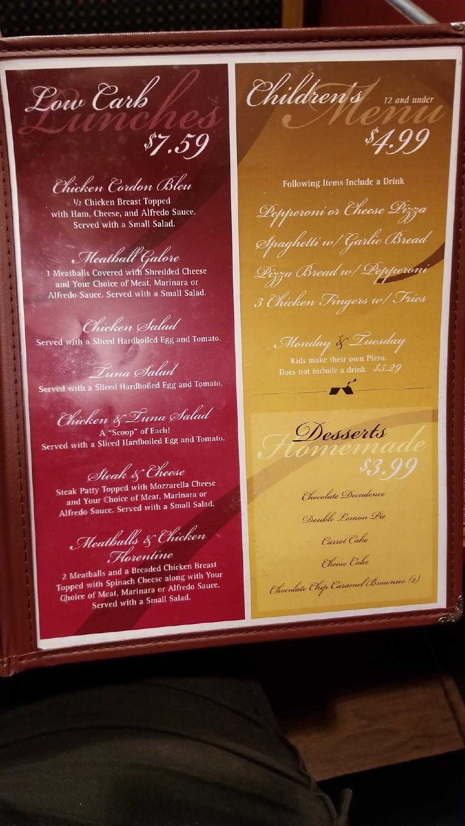 Menu at Werkhaus Pizza pizzeria, Cincinnati