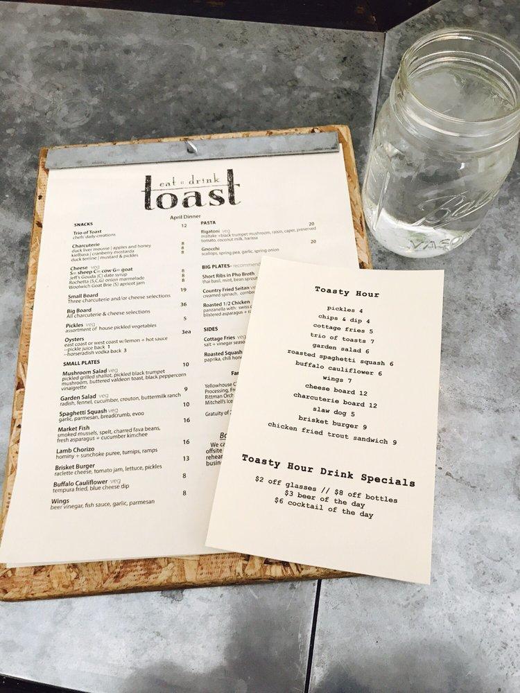Menu at Toast pub & bar, Cleveland