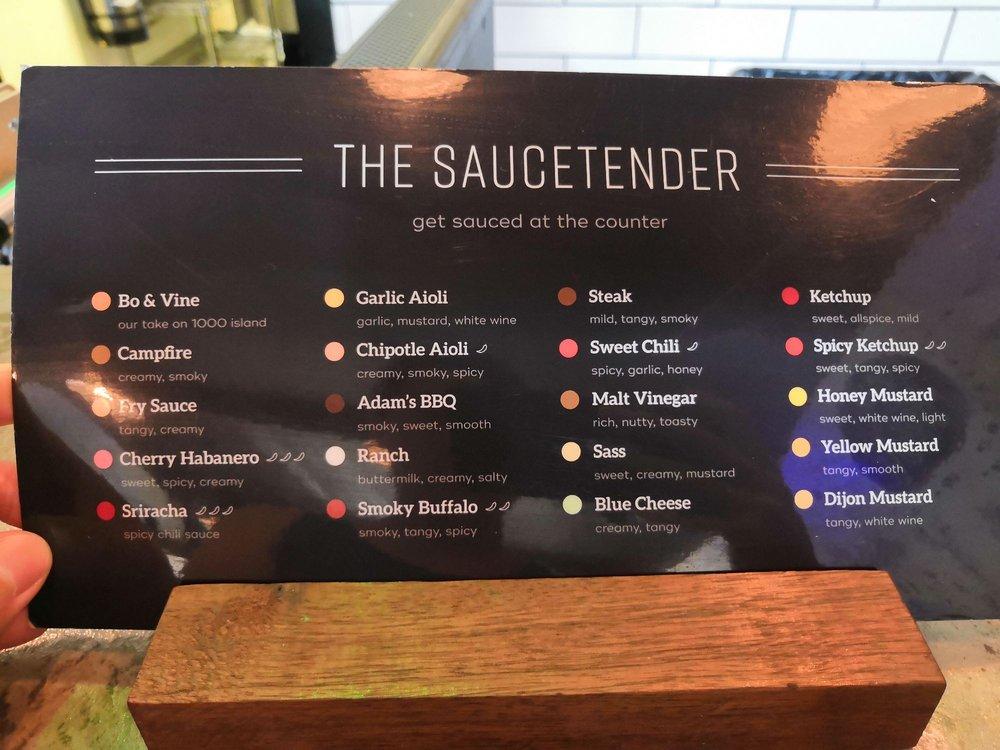 Menu at Bo & Vine Burger Downtown Salem fast food, Salem