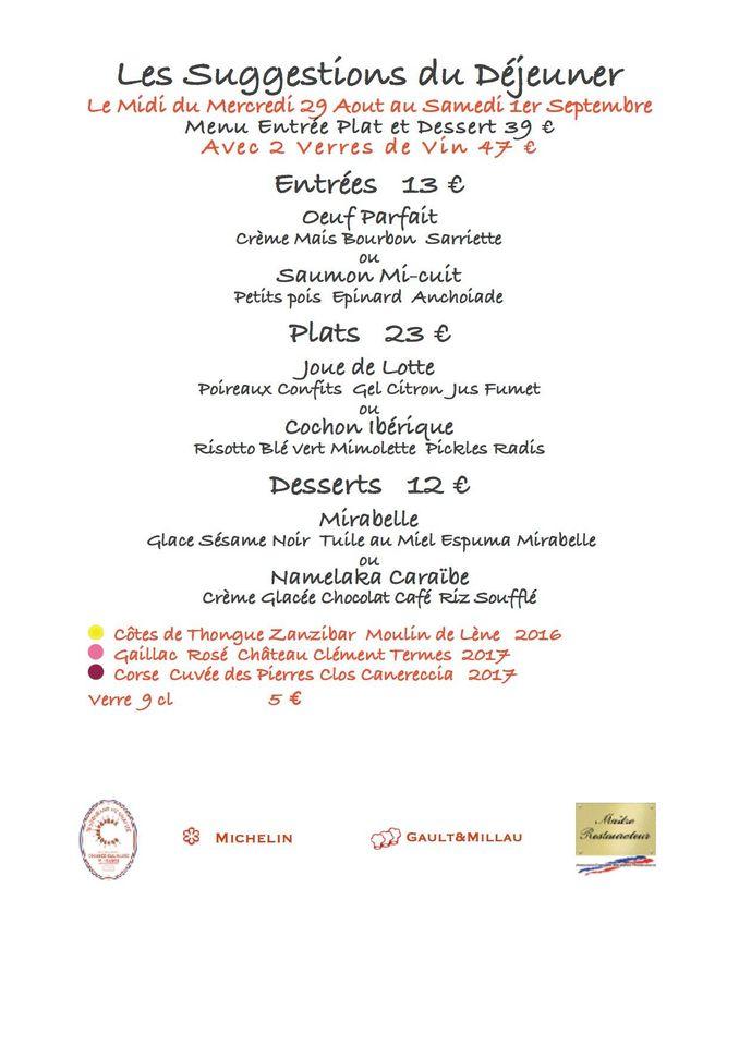 Menu au La Maison dans le Parc restaurant, Nancy