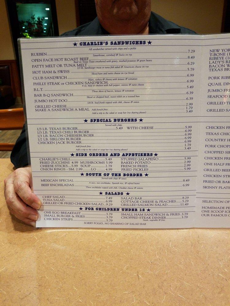 Menu at Lone Star Charlie's Family Restaurant, Lufkin