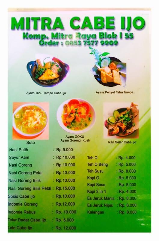 Menu at MITRA CABE IJO restaurant, Batam, Perum