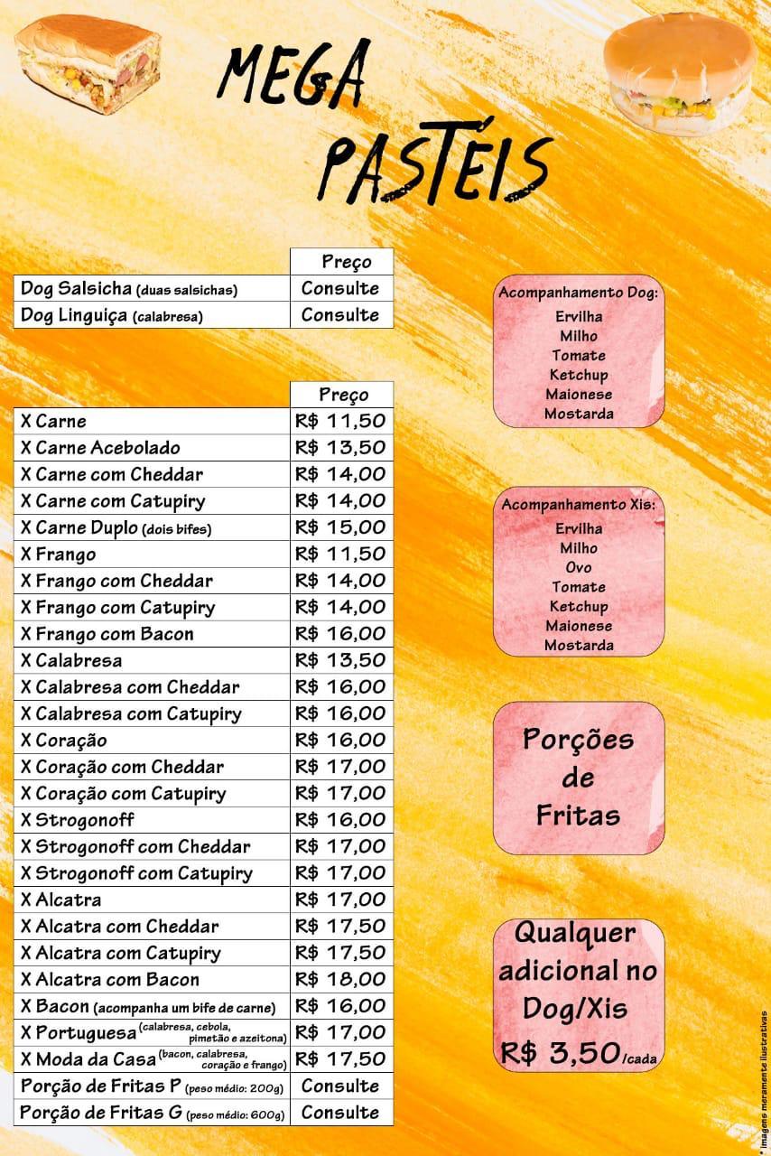 Menu em Mega Pasteis Maria Regina restaurante, Alvorada