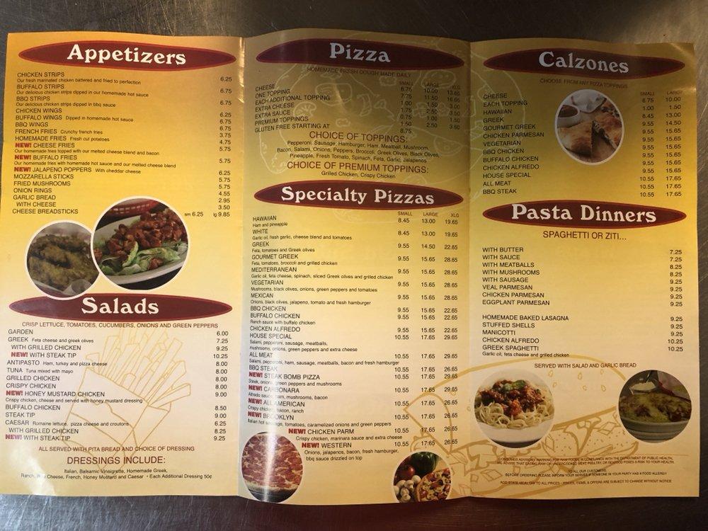 Menu at Yianni's House of Pizza pizzeria, Paris