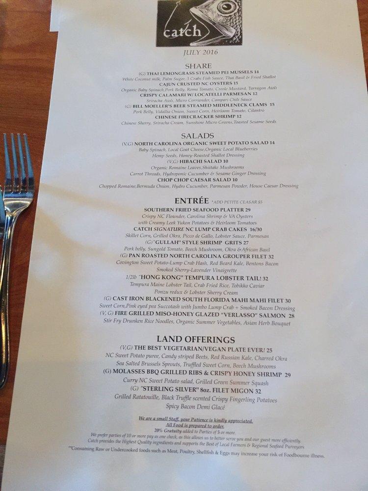 Menu at Catch pub & bar, Wilmington, Market St