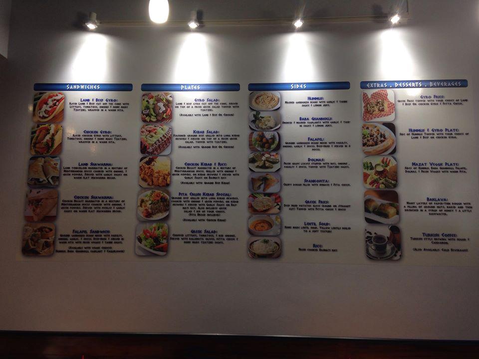 Menu at Gyro Express restaurant, Woodinville