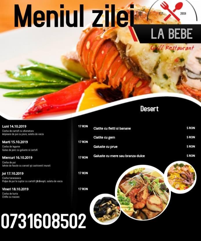 Menu at La BEBE, Săcălaz