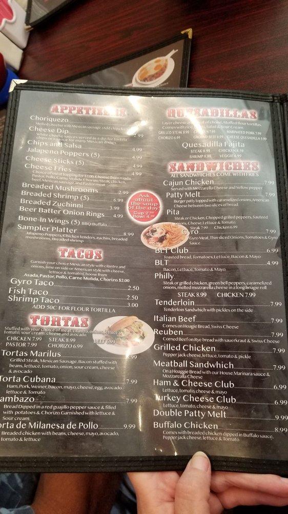 Menu at Marilus Family Restaurant Mexican & American food, Logansport