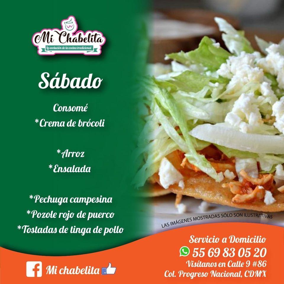 Menu at Mi Chabelita restaurant, Ciudad López Mateos