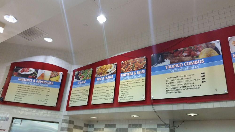 Menu at Tropico Caribbean Grill restaurant, Columbus