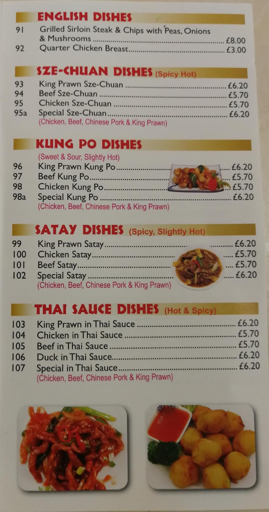 Menu at Great Wall fast food, Caerphilly
