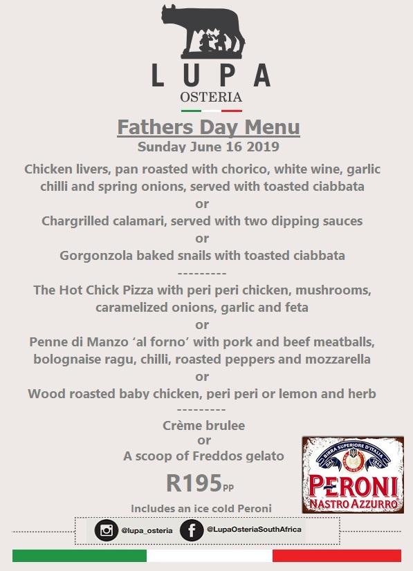 Menu at Lupa Osteria Durban North restaurant, Durban, Broadway Shopping ...